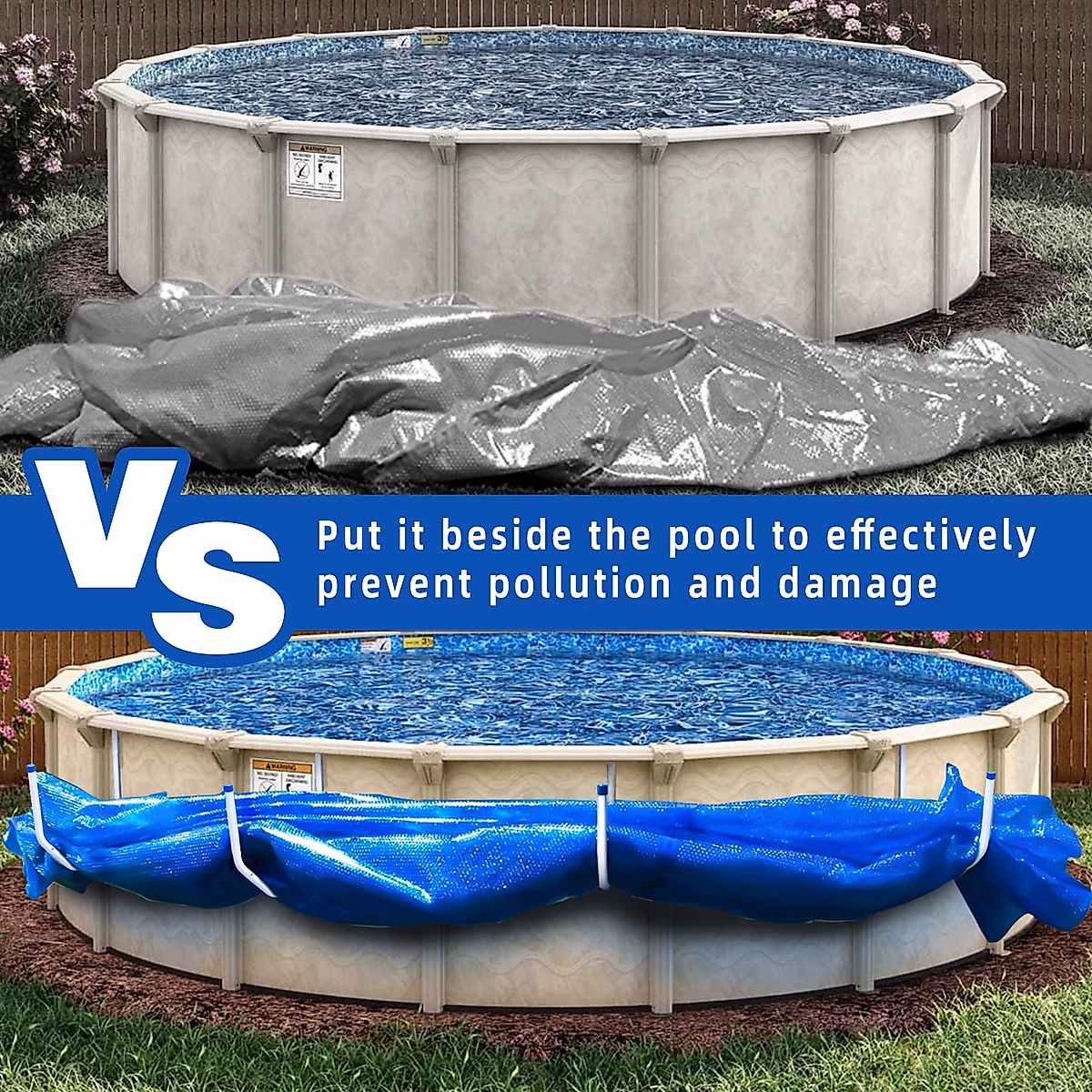 5PCS Pool Solar Cover Holder-U-Shaped Tube Set Keep Pool Cover Away from The Ground-Solar Cover Hooks for Above-Ground Swimming Pool Solar Blankets Storage