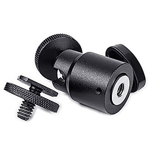 MAEXUS Hot Shoe Mount Adapter 1/4" Thread Mini Ball Head Ring Light Adapter for Cameras Camcorders Smartphone Microphone Gopro Canon LED Video Light Video Monitor Tripod Monopod (2 Pcs)