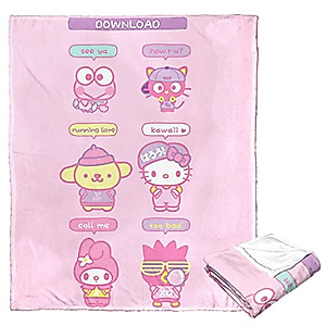 Northwest Sanrio Hello Kitty Silk Touch Throw Blanket, 50" x 60", Texting