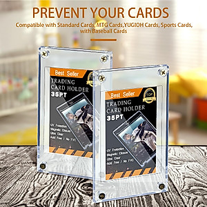 5 Pieces 4-screw Trading Card Protector, Baseball Sleeves Card Protector, 35 Pt Acrylic Card Holder Clear Display Card Protector for Baseball Football Sports Game Card Storage and Display