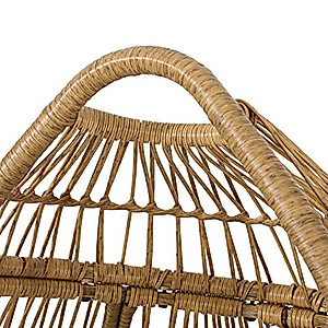 Christopher Knight Home Aimee Outdoor Wicker Teardrop Chair with Cushion, Beige, Light Brown