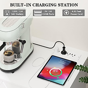 GarveeHome 9 Drawer White Dresser for Bedroom with Power Outlet, 63'' Wooden Large Dresser with Wide Drawer, Modern Chest of Drawers for Closet, Storage Organizer Long Dresser for Hallway, Living Room