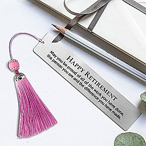Hafhue Happy Retirement Metal Bookmark Book Lover Gifts for Woman for Woman Man Graduation Gifts Back to School Gifts Book Club Gifts, Another Begins, Retirement Gift for Women Teacher