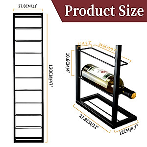 Wall Mount Wine Rack Holder for 10 Wine Bottles （Iron/4ft） Morden Wine Rack Organizer Wine Storage Display Holder for Kitchen Dining Room Bar