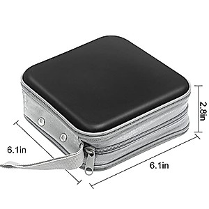 DVD Case, Siveit CD Case Holders DVD Binder Wallet Hard Plastic 48 Capacity CD/DVD Disc Cases Storage Binder for Car Home Office Travel (Black)