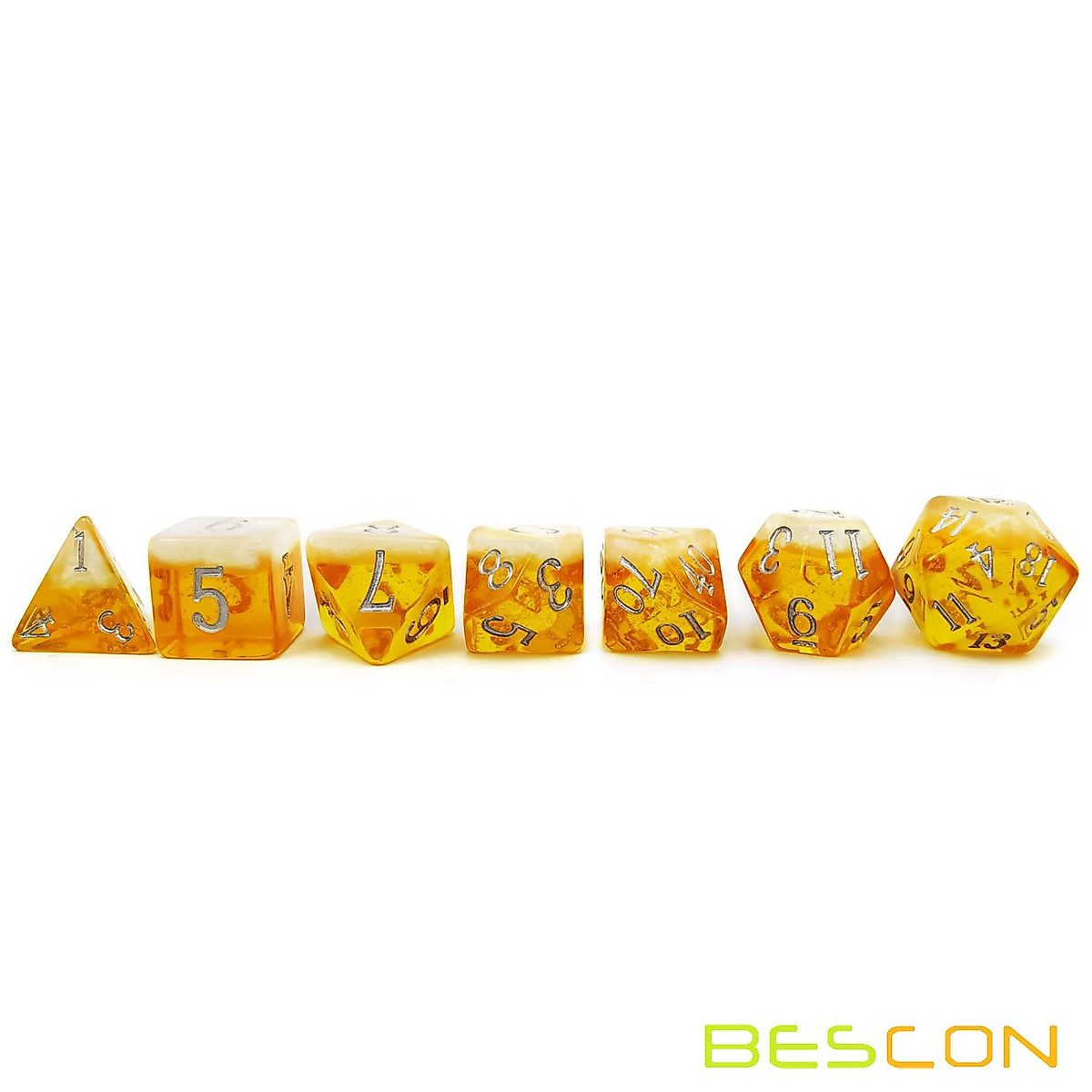 Bescon Beer Dice Set, Novelty 7pcs BeerDice Polyhedral D&D DND Dice Set of 7pcs; Lager Set