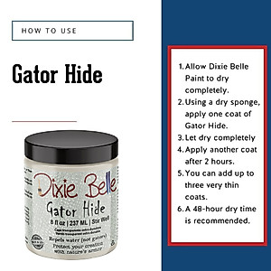 Dixie Belle Paint Company | Gator Hide (8oz) | Non-Yellowing Polyacrylic Topcoat Paint | Resistant Finish for DIY Projects
