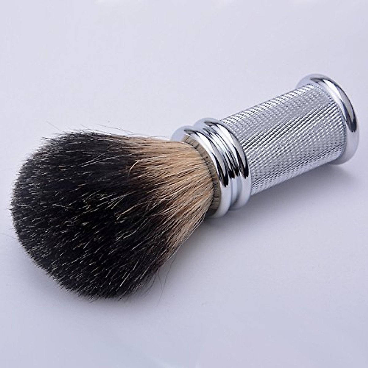 CSB Hand Made Pure Black Badger Hair Shave Brush with Chrome Metal Handle