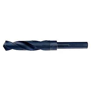 MAXTOOL 9/16" Silver and Deming Drill Bits HSS M2 S & D Drill Bits Prentice Twist Drills Black Oxide 3-Flat on 1/2" Shank 3-Flat 6" OAL; SD02B03R036