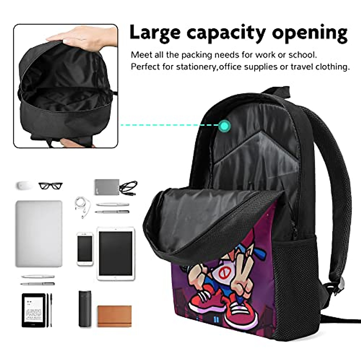 Valvia Cartoon Backpack Durable Lightweight Laptop Backpack for Men Women Boys Girls University Travel Shoulder Bag 17 inch