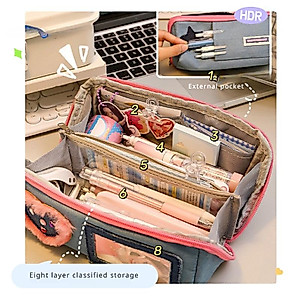 irLocy Y2k Pencil Pouch Denim Preppy Pencil Case Small Pencil Case Holder Y2K Accessories Preppy Supplies (black)