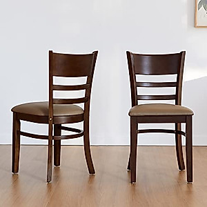 Livinia 3-Piece Dining Table Set, Canberra 28.3" Round Table (Walnut) Cabin Chair (Walnut) Set for Two