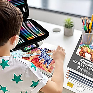 Crayola Sketch & Color (70pcs), Art Kit for Kids, Includes Coloring Kit, Art Case & Sketch Book, Gifts for Kids Ages 8+