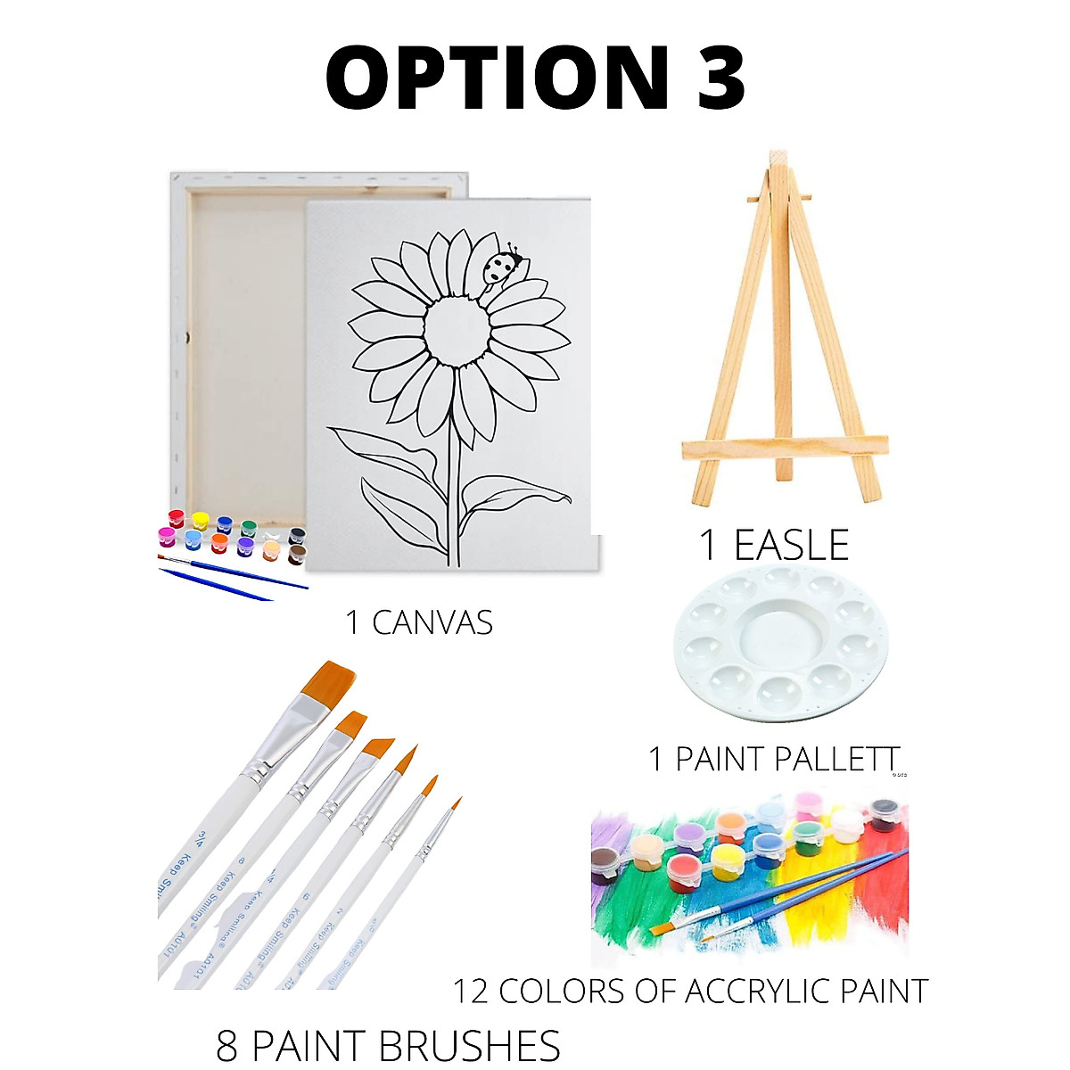 Essenburg Pre Drawn Canvas Paint Kit | Teen, Kids and Adult Sip and Paint Party Favor | DIY Date Night Couple Activity| Canvas Boards for painting| Beautiful Sista (S 8x10 CANVAS ONLY)