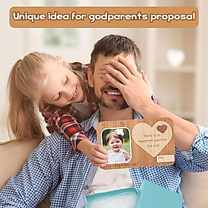 Luiqs Vens Godparents Proposal Gift Picture Frame, Will You Be My Godparents Photo Frames Announcement Gift from Godchild, Wooden God Parents Ideas Baptism Christening Christmas