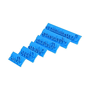Cake Mold Words Stamp, Cookie Stamps, Words Stamp Happy Birthday Congratulation Anniversary Best Wishes Handwritten Letter Cutter Set Cake Decoration for DIY Cake Cookies Pastry (Blue)