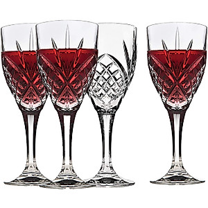 Lefonte Wine Glasses, Stemmed Wine Glasses, Glass Cups with Stem, Red Wine Glasses, Crystal Drinking Glasses, Wine Glass - Set of 4