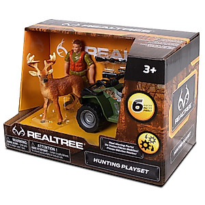 NKOK Realtree 1:18 Free-Wheel Playset 6pc ATV Hunter & Buck, Allows Children to Pretend Play and Use Their Imagination, for Ages 3 and up