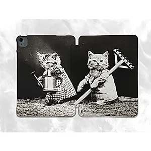 Kawaii Animal Funny Kitten case Compatible with iPad Mini Air Pro 7.9 8.3 9.7 10.2 10.9 11 12.9 inch Pattern Cover New 2022 2021 Trifold Stand 3 4 5 6 7 8 9 Generation 364 (11" Pro 1/2/3 gen)