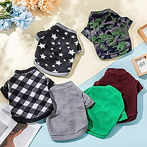 6 Pieces Dog Sweaters Winter Chihuahua Clothes Outfits Star Printed Dog Warm Shirt Winter Puppy Clothes for Winter Colorful Thickening Dog Pajamas for Pets Pup Dog Cat (X-Small)