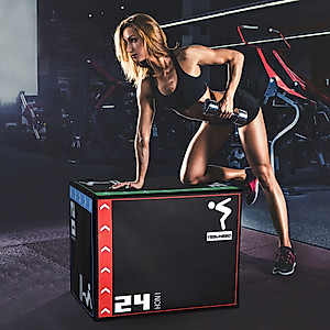 Holleyweb 3 in 1 Foam Plyometric Jump Box Jump Training & Conditioning-Plyo Jump Box for Jump Training Fitness Workout Exercise