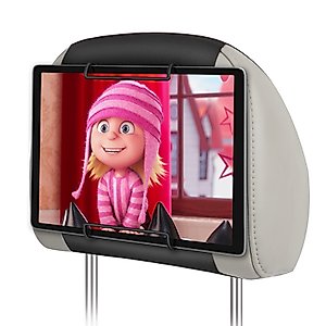 WONNIE Upgrade Tablet Holder for Car, Car Headrest Mount Holder for Back Seat, Car Tablet Mount for Kids with Silicone Strap & Anti-Slip Holding Clamps, Fits All 10-12.9" Tablets