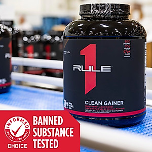 Rule One Proteins, R1 Clean Gainer - High-Protein Lean Gain Formula with 560 Calories, 30g of Full-Spectrum Protein, Over 90g Carbs, Under 6g of Fat (15 Servings, Chocolate Peanut Butter)