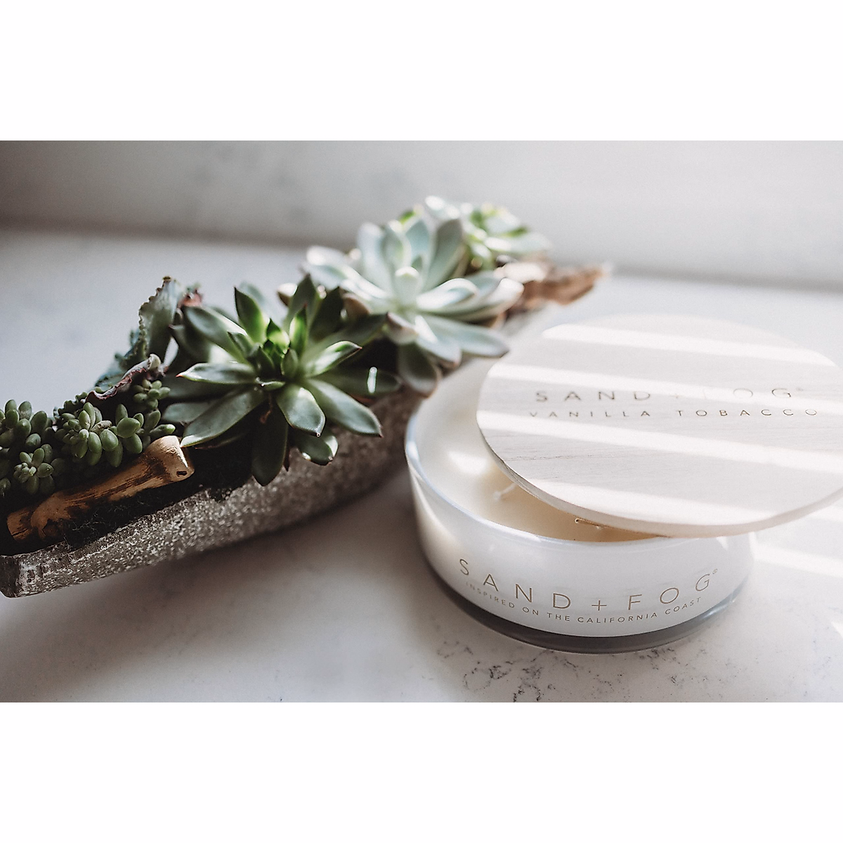 Sand + Fog Scented Candle - Ocean Mist - Additional Scents and Sizes – 100% Cotton Lead-Free Wick - Luxury Air Freshening Jar Candles - Perfect Home Décor for Your Cocktail Table – 34 oz