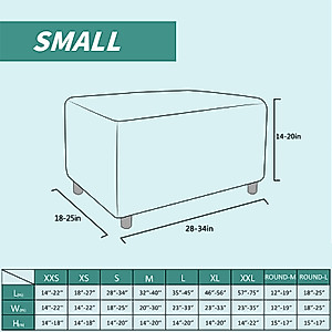 YEMYHOM Ottoman Cover Latest Jacquard Design High Stretch Folding Storage Footstool Protector Rectangle Removable Slipcover (Ottoman Small, Christmas Wine Red)