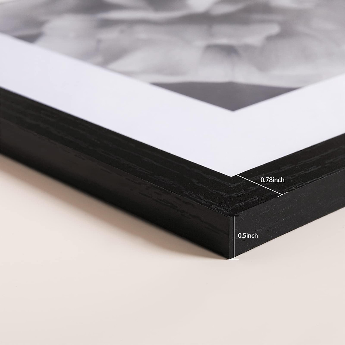 eletecpro 12x12 Picture Frames Black Set of 9, Wooden Square Frame Displays 8x8 with Mat and 12x12 without Mat, Poster Frame for Wall Hanging