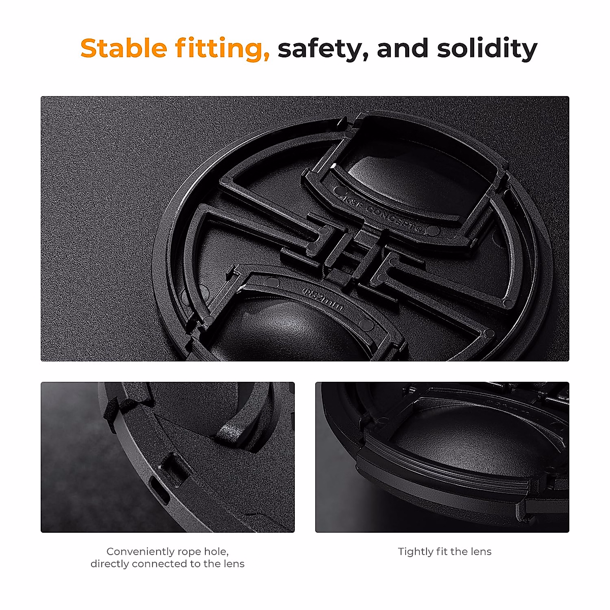 K&F Concept 77mm Lens Cap, 9-in-1 Center Pinch Lens Cover + Anti-Loss Keeper Leash + Microfiber Cleaning Cloth Kits Compatible with Nikon, Canon, Sony, Fujifilm Camera Lenses