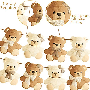 2pcs Teddy Bear Baby Shower Banner We Can Bearly Wait Baby Shower Decorations Teddy Bear Theme Garland Decorations for Teddy Bear Theme Gender Reveal Party We Can Bearly Wait Baby Shower Supplies