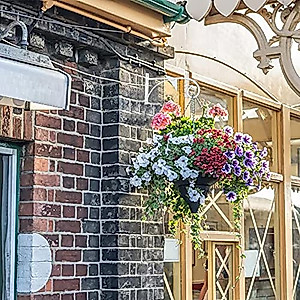 2PCS Wall Hanging Flower Basket Wall Decoration Hanging Basket Flower Frame Hanging Flower Frame Living Room Balcony Hanging Kitchen Decorations Wall Stickers (White, One Size)