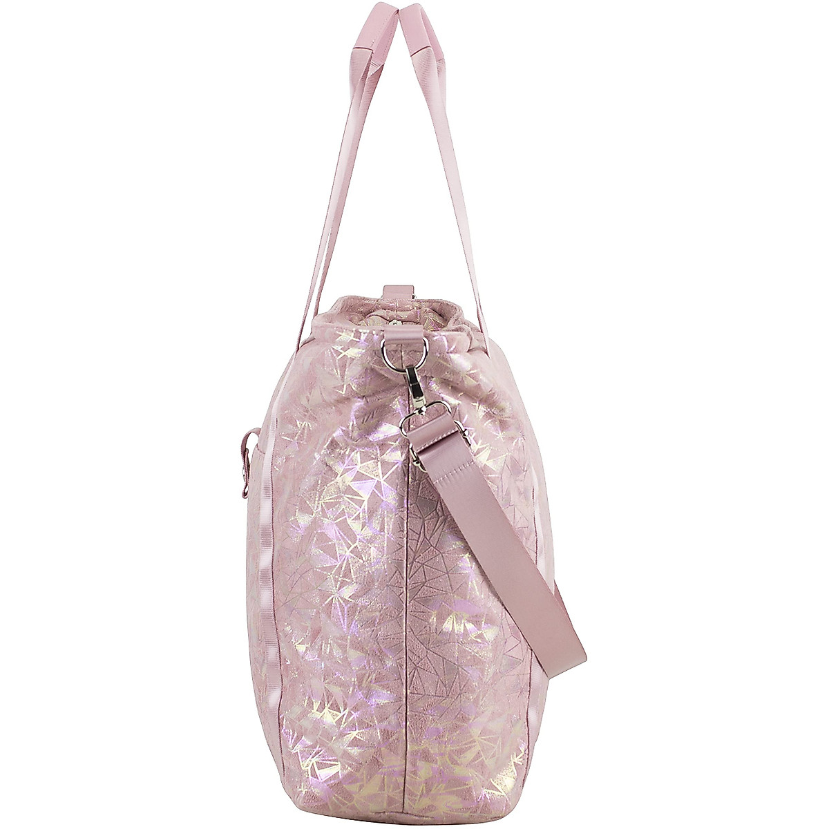 BODHI Township Tote with Removable Zipper Wristlet and Adjustable Crossbody Strap-Pink Geo