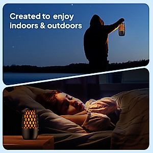 Outdoor Speakers, Gift for Men, Multi-Sync Bluetooth Wireless Speaker with Flame Lights, Built-in DSP HD Stereo Sound, Cool Tech Gadgets for Him, IPX5 Waterproof for Hot Tub|Outside|Patio|Porch