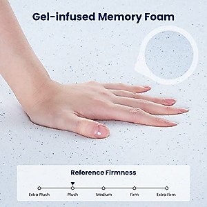 Avenco Mattress Topper Queen Memory Foam, Queen Memory Foam Mattress Topper, Cooling Mattress Topper Queen 2 Inch with Breathable & Washable Cover, Pressure-Relief, Grey