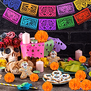 Funnlot Day Of The Dead Decorations Mexican Party Banners Marigold Flowers Ofrendas Dia De Los Muertos Day of The Dead Altar Decorations for Mexican Themed Party Decorations
