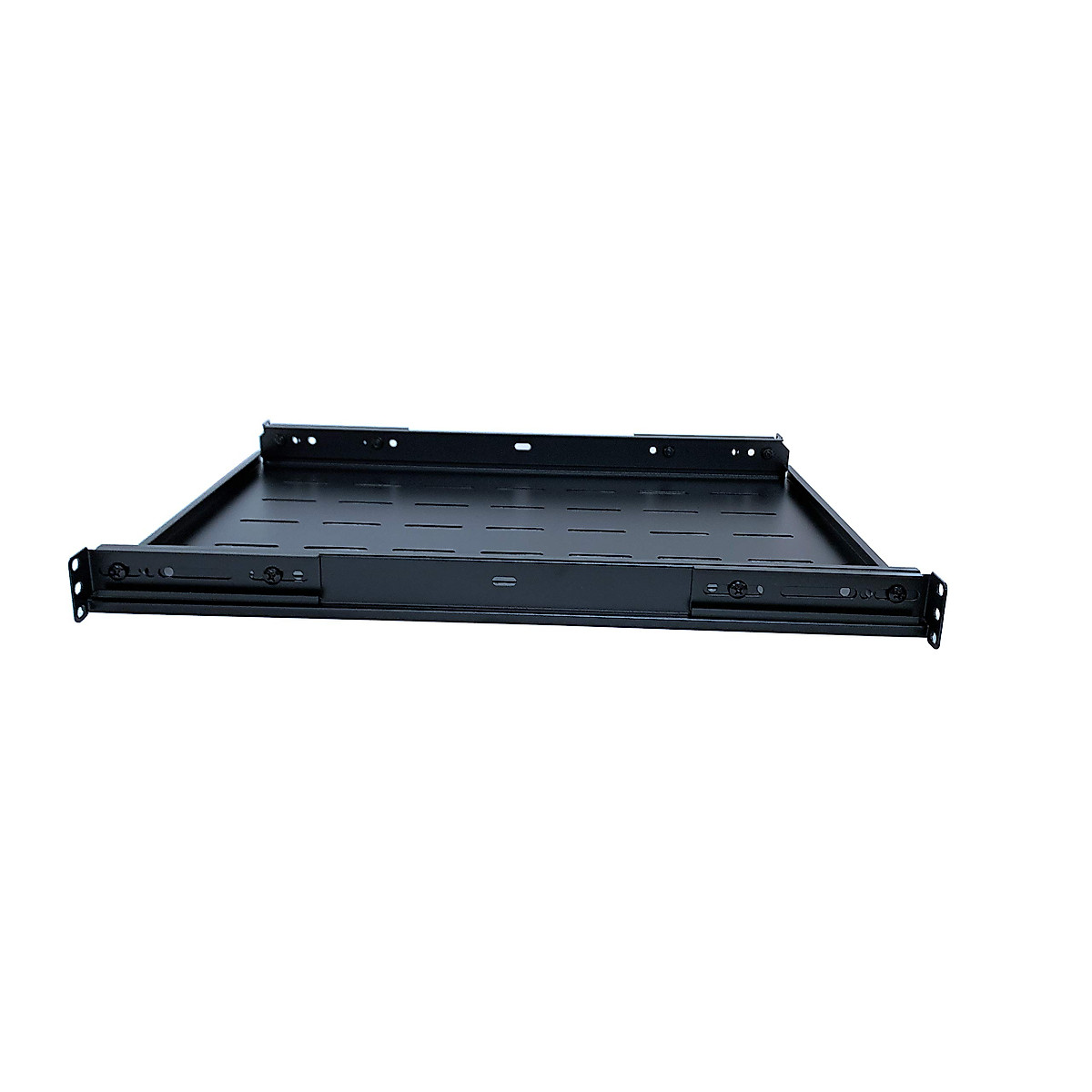 Raising Electronics Fixed Rack Server Shelf 1U 19 Inch Shelves 4 Post Rack Mount Adjustable Deep for Server Network Rack (21.5-28Inch Depth)
