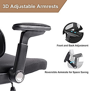 Height-Adjustable Office Chair Ergonomic Office Chair High Back Mesh Computer Chair with Lumbar Support Swivel Rolling Chair with Adjustable Headrest for Home and Office