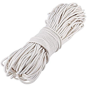 Natural Cotton Rope, ZEONHAK 1/4 Inch x 328 Feet White Clothesline Rope, All Purpose Braided Cord for Clothes Hanger Garden Flower Plant DIY Decoration