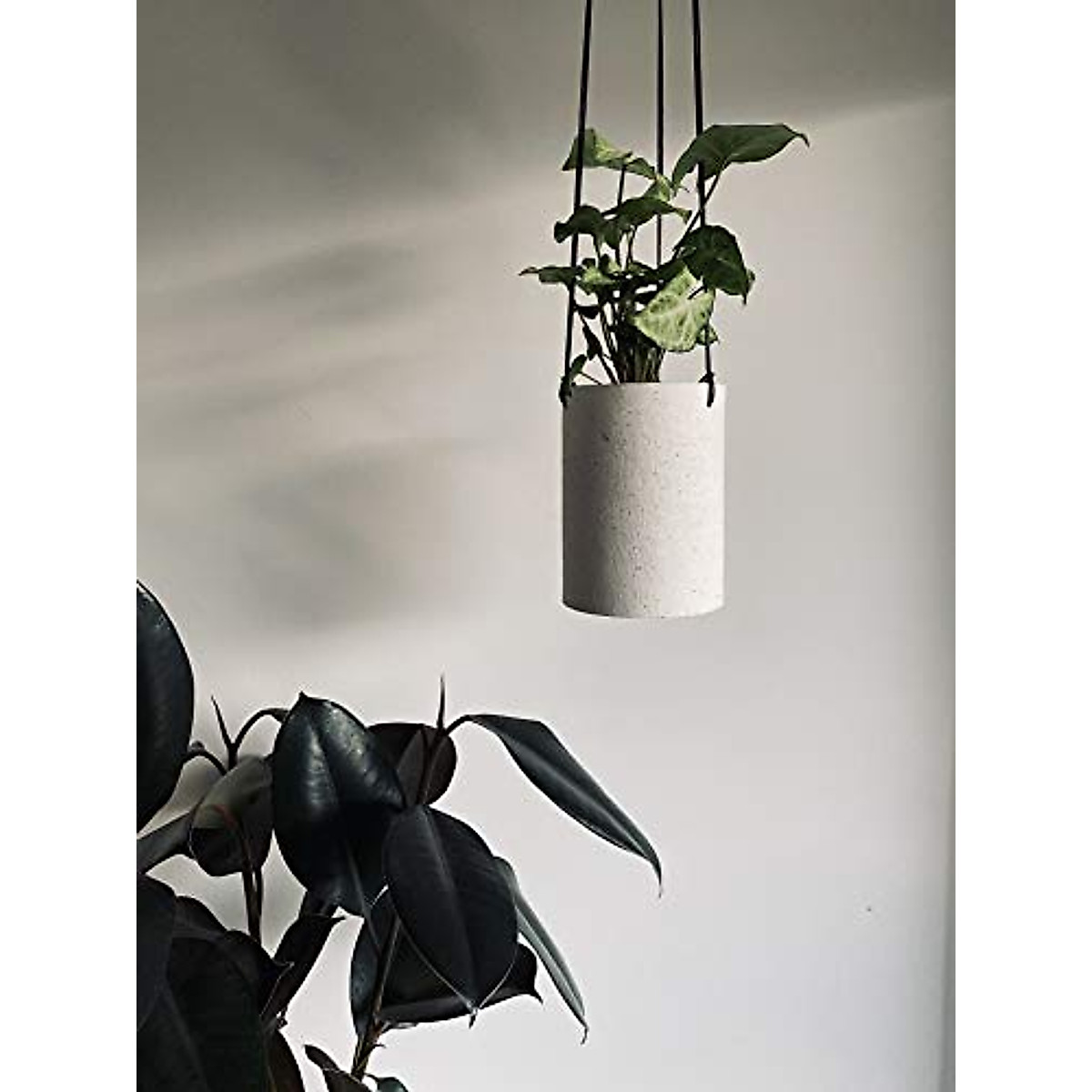 AUBURY Hanging Planter for Indoor Plants - Set of 3 Ceramic Hanger Planters, Succulent Hanging Plant Pots, Hanging Plant Holders for Indoor Outdoor, Hanging Plant Decor 3 Pack, Patented Design D887822