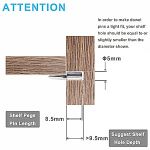 WINKING MOON 5mm Cabinet Shelf Pegs Spoon Shape Nickel Plated Metal Support Pins for Bookshelf Kitchen Furniture Adjustable Wood Shelves Holder (Pack of 80)