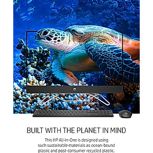 HP 27" FHD All-in-One Desktop, Intel Core i7-1255U Processor, 12GB RAM 256GB SSD, WiFi, Bluetooth, Webcam, Wireless Keyboard & Mouse, Windows 11 Pro, Black