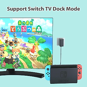 Switch Charger for Nintendo Switch, AC Power Adapter with 5Ft Charger Cable/Power Cord for Nintendo Switch and OLED and Switch Lite-Fast Charge Switch Support TV Dock Mode