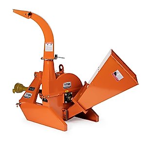 Titan Attachments 3 Point PTO Driven 4"x 10" Wood Chipper Shredder Mulcher, Adjustable Exit Chute, Up to 40HP, 25" Rotor, Easy to Mount, Accepts Entire Trees