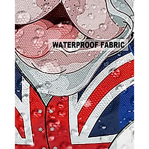 Vandarllin Outdoor Throw Pillows Covers 18X18 Set of 2 Waterproof Cute Dog Decorative Zippered Lumbar Cushion Covers for Patio Furniture, Union Jack Red and Blue