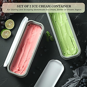 Ice Cream Containers，2Pack Ice Cream Containers for Homemade Ice Cream（1.5 Quart Each），Reusable Plastic Ice Cream Tubs Storage Containers Ice Cream Cups with Lids for Freezer