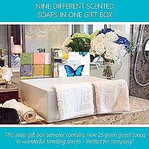 FLEUR D' EXTASE (Ecstacy Soap Gift Set With 9 x 25 Gram Bars Of Guest Soaps - All Natural (9 Soaps Gift Set)