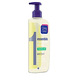 Clean & Clear Essentials Foaming Facial Cleanser for Sensitive Skin, Oil-Free Daily Face Wash to Remove Dirt, Oil & Makeup, 8 fl. oz