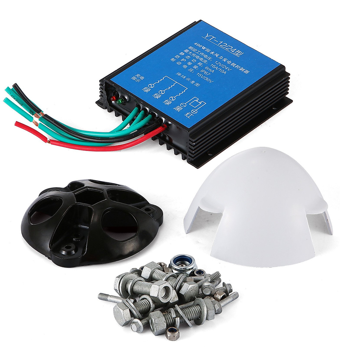 SmarketBuy Wind Turbine 400W Hybrid DC12V Wind Turbine Generator 800R/min Hybrid Controller Wind Turbine Kit with Hybrid Charge Controller Home Power